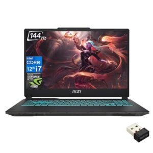 msi cyborg 15 gaming laptop - 15.6" fhd 144hz display, intel core i7-12650h processor, nvidia geforce rtx 4060, 64gb ddr5 ram, 2tb ssd, usb type a&c, wi-fi6, bluetooth, windows 11 home