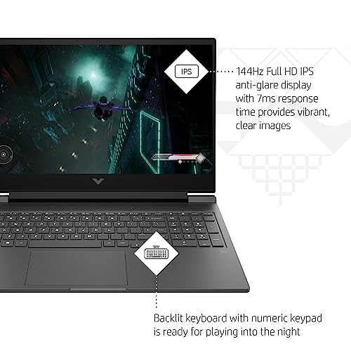 HP Victus 16 Laptop, FHD IPS 144Hz Display, 7ms Response Time, 13th Generation Intel Core i7-13700H, 16 GB RAM, 512 GB SSD, NVIDIA GeForce RTX 4060 GPU (8 GB), Windows 11 Home, 16-r0010nr (2023)