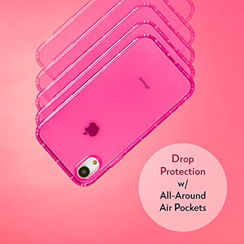 SteepLab Neon Highlighter Case for iPhone XR (6.1" Screen) - The Grippy Jelly Case w/Protective Air Pockets (Eye-Catching Hot Pink)