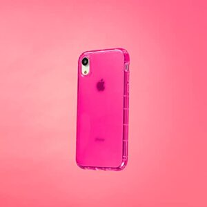 SteepLab Neon Highlighter Case for iPhone XR (6.1" Screen) - The Grippy Jelly Case w/Protective Air Pockets (Eye-Catching Hot Pink)