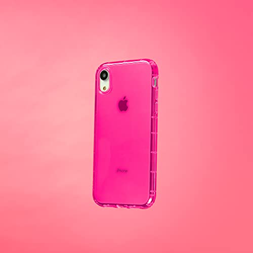 SteepLab Neon Highlighter Case for iPhone XR (6.1" Screen) - The Grippy Jelly Case w/Protective Air Pockets (Eye-Catching Hot Pink)