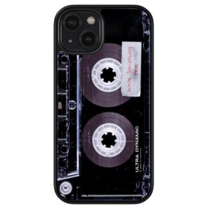 cassette tape clear black personalized black rubber phone case compatible with apple iphone 15 pro max plus, 14 pro max plus, 13 pro max mini, 12 pro max mini, 11, x xs max, xr, 8 7 plus