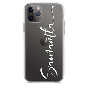 personalized case for iphone 14 pro max 13 mini 12 11 se xr xs x 10r 10s 10 8 plus 7, custom name case, handwritten style clear phone cover