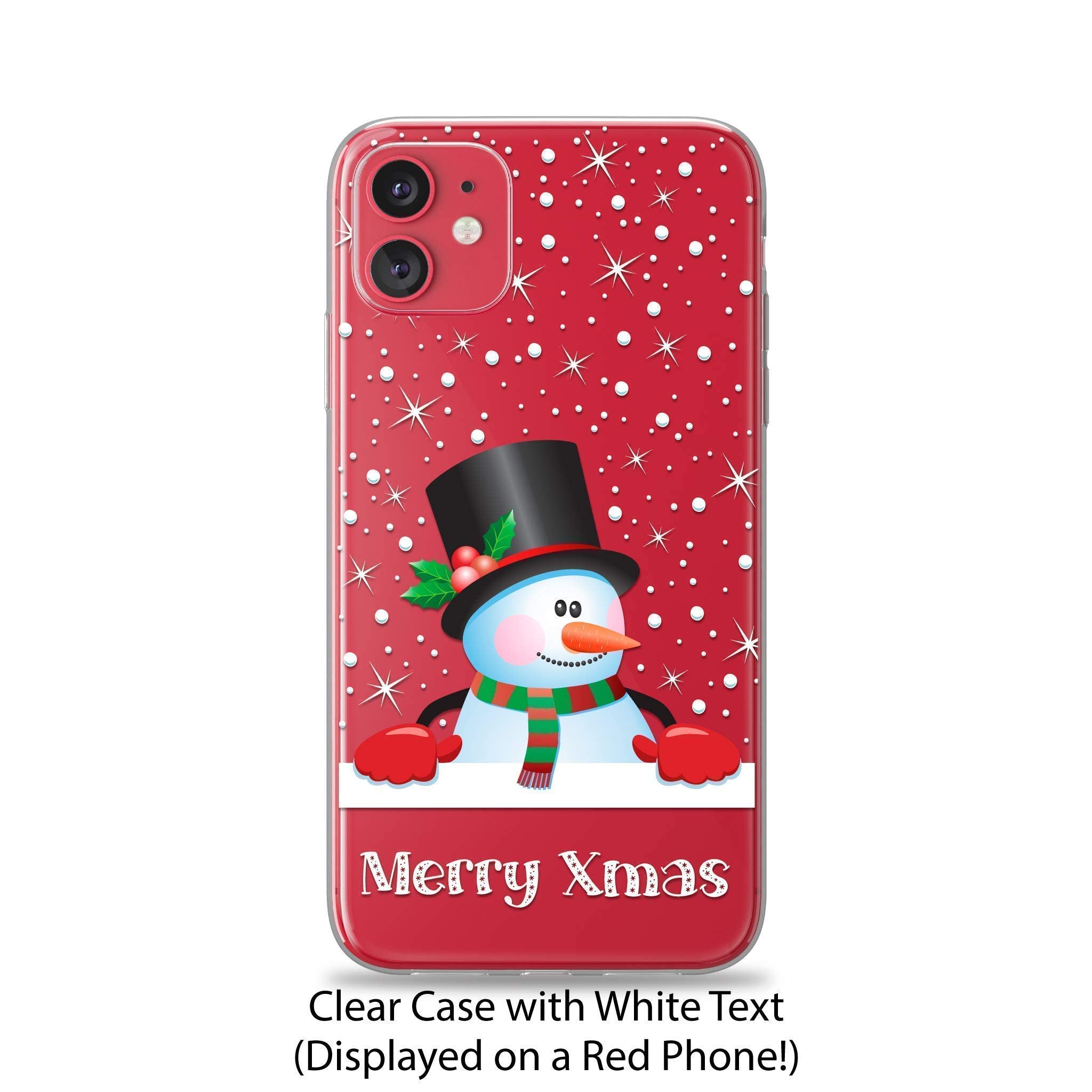 Case Charming Christmas Snowman Case Personalized for iPhone 15 14 Pro Max 13 mini 12 11 XS XR X 10S 10R 10 8 Plus 7 SE Clear Slim Soft Flexible TPU Rubber Cover