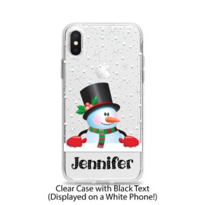 Case Charming Christmas Snowman Case Personalized for iPhone 15 14 Pro Max 13 mini 12 11 XS XR X 10S 10R 10 8 Plus 7 SE Clear Slim Soft Flexible TPU Rubber Cover