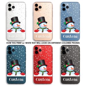 Case Charming Christmas Snowman Case Personalized for iPhone 15 14 Pro Max 13 mini 12 11 XS XR X 10S 10R 10 8 Plus 7 SE Clear Slim Soft Flexible TPU Rubber Cover