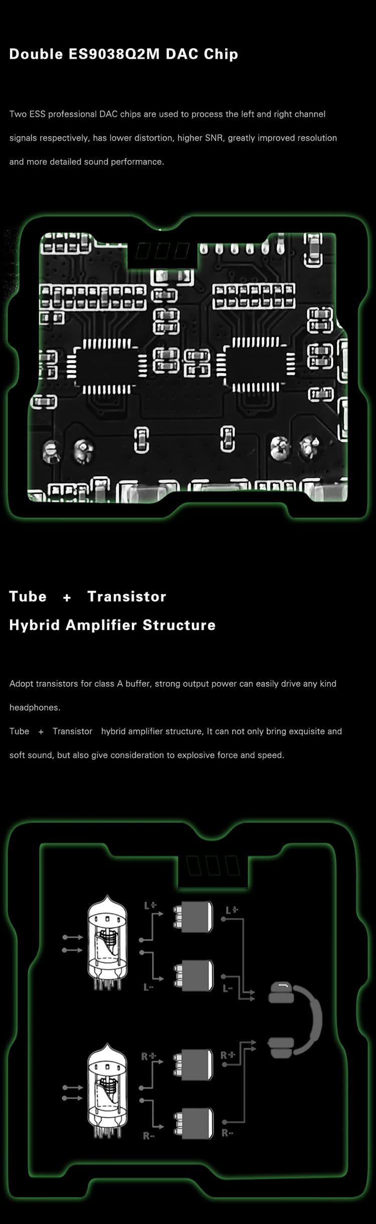 XDUOO TA-22 DAC&Tube Balance Headphone Amplifier ES9038Q2M*2 USB DSD256 32Bit/384kHz HD Bluetooth DAC Amp