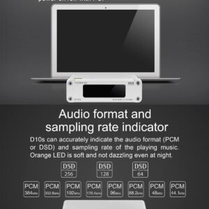 Topping D10s Mini USB DAC CSS XMOS XU208 ES9038Q2M OPA2134 Audio Amplifier Decoder Black