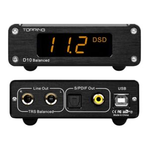 TOPPING D10 Balanced Mini USB DAC CSS XMOS XU208 ES9018K2M OPA2134 Audio Amplifier Decoder Sliver