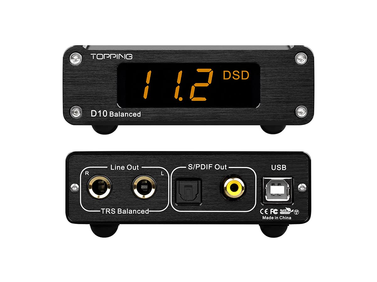 TOPPING D10 Balanced Mini USB DAC CSS XMOS XU208 ES9018K2M OPA2134 Audio Amplifier Decoder Sliver