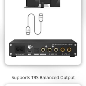 S.M.S.L D-6 Dual AK4493s Chip Bluetooth 5.1 LDAC Audio DAC DSD512 PCM 768kHz 32Bit CK-03 Clock Moudule 6.35mm TRS*2 Balanced Output Type C to Type C USB RCA Decoder with Remote Control (Black)