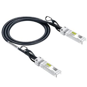 10gtek sfp+ dac twinax cable, 10g sfp+ to sfp+ direct attach copper patch passive cable for cisco sfp-h10gb-cu0.5m, ubiquiti unifi uc-dac-sfp+, tp-link tl-sm5220-0.5m, fortinet and more, 0.5-meter