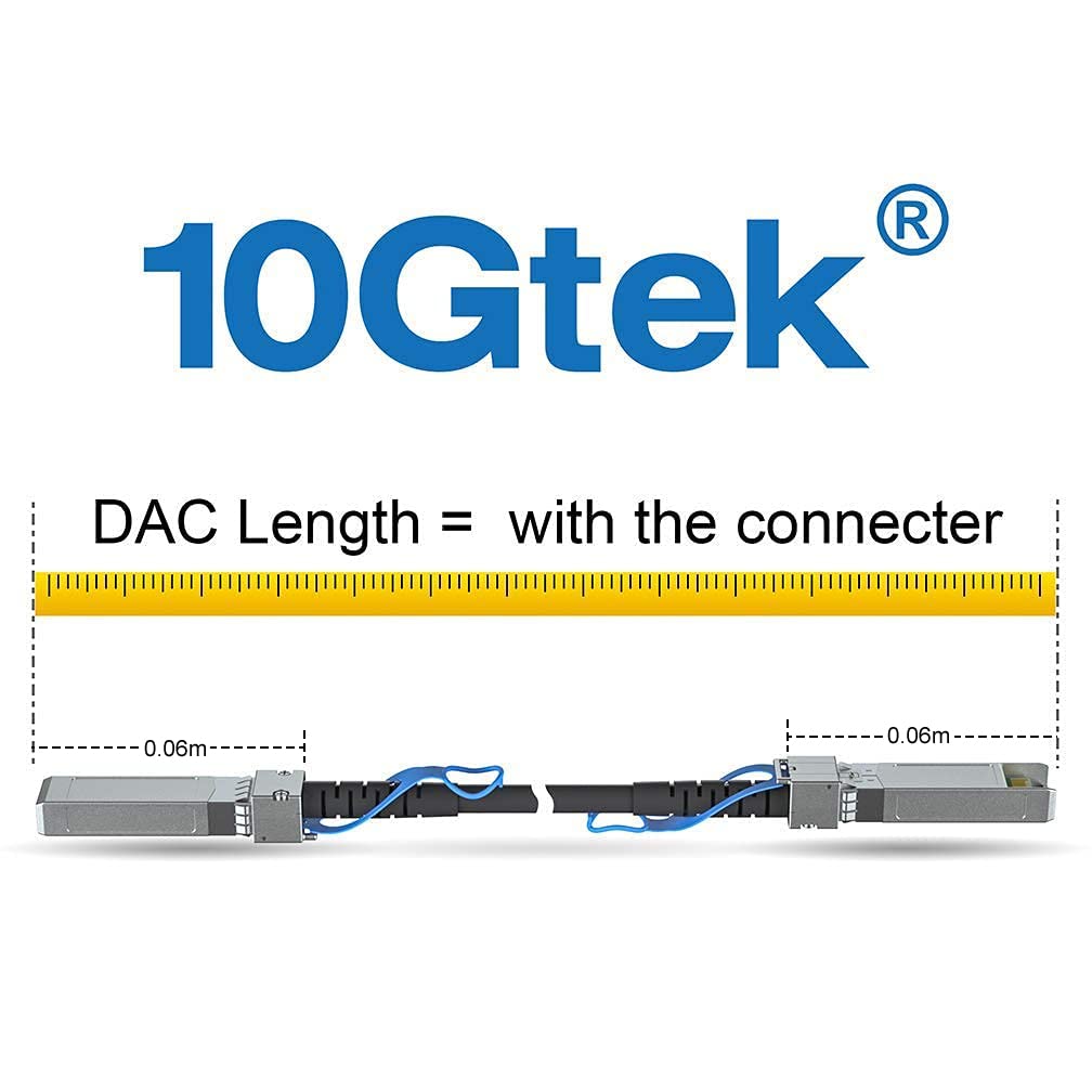 10Gtek SFP+ DAC Twinax Cable, 10G SFP+ to SFP+ Direct Attach Copper Patch Passive Cable for Cisco SFP-H10GB-CU0.5M, Ubiquiti UniFi UC-DAC-SFP+, TP-Link TL-SM5220-0.5M, Fortinet and More, 0.5-meter