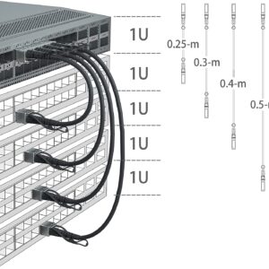 10Gtek SFP+ DAC Twinax Cable, 10G SFP+ to SFP+ Direct Attach Copper Patch Passive Cable for Cisco SFP-H10GB-CU0.5M, Ubiquiti UniFi UC-DAC-SFP+, TP-Link TL-SM5220-0.5M, Fortinet and More, 0.5-meter