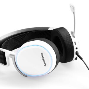 SteelSeries Arctis Pro + GameDAC Wired Gaming Headset - Certified Hi-Res Audio - Dedicated DAC and Amp - for PS5/PS4 and PC - White