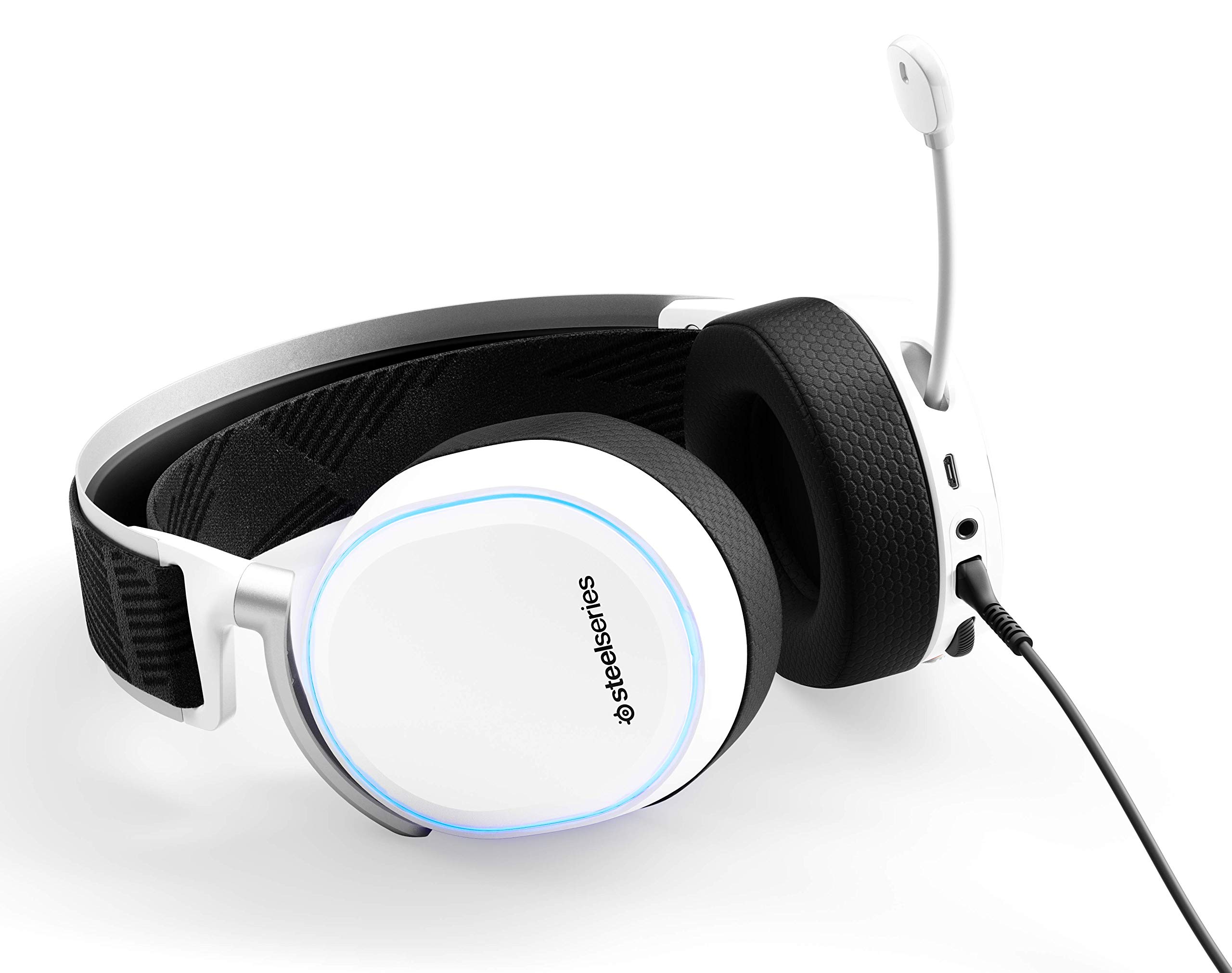 SteelSeries Arctis Pro + GameDAC Wired Gaming Headset - Certified Hi-Res Audio - Dedicated DAC and Amp - for PS5/PS4 and PC - White