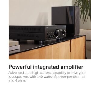 Denon PMA-1700NE Integrated Amplifier (140W x 2), Built-in USB-DAC & Phono Equalizer, Analog Mode, Ultra-High Current Power Circuit, Advanced AL32 Processing Plus, Hi-Res Audio, Black