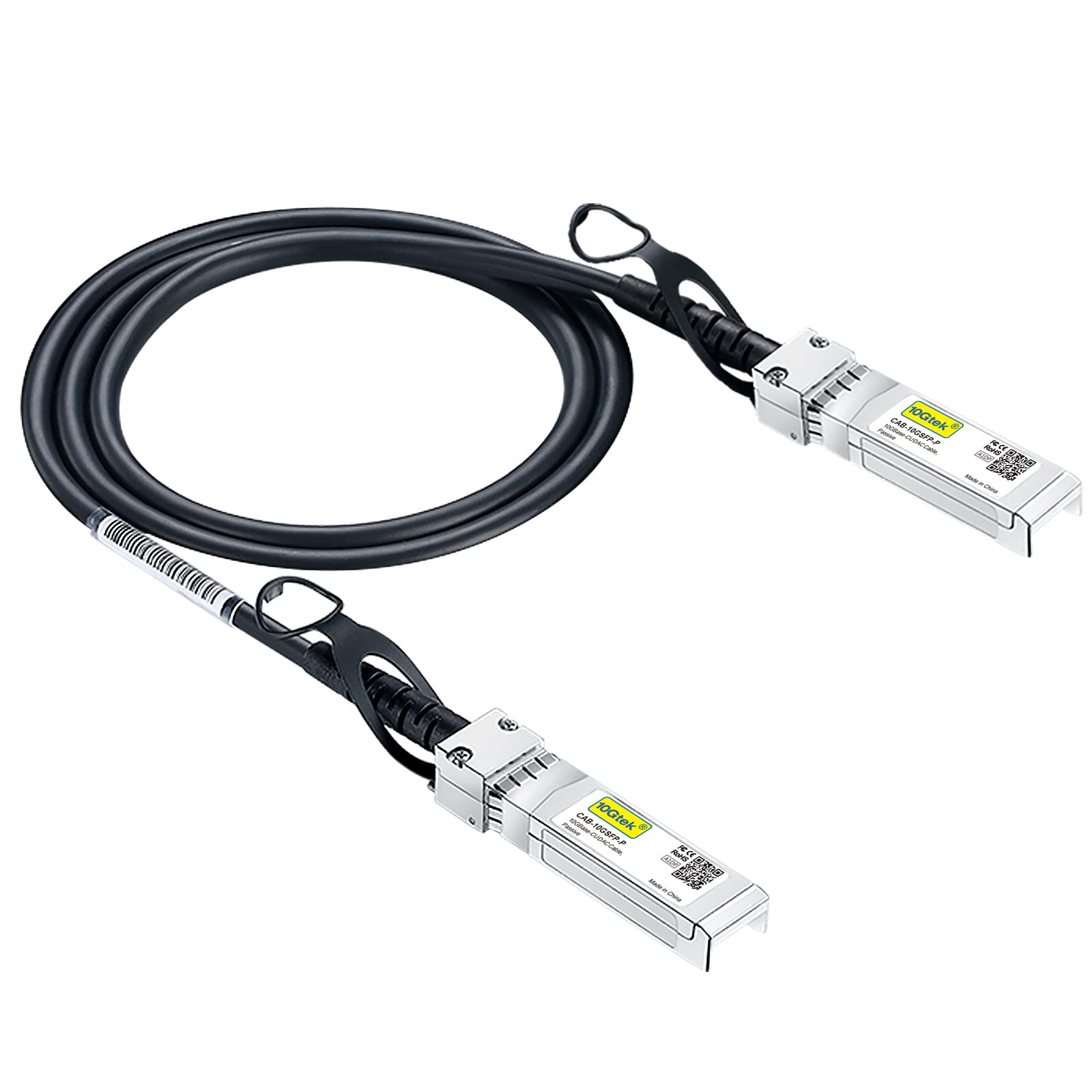 10Gtek# SFP+ DAC Twinax Cable, Passive, Compatible with Dell Force 10 CBL-10GSFP-DAC-0.5M, Ubiquiti UniFi UC-DAC-SFP+, TP-Link, Fortinet, 0.5 Meter(1.6ft)