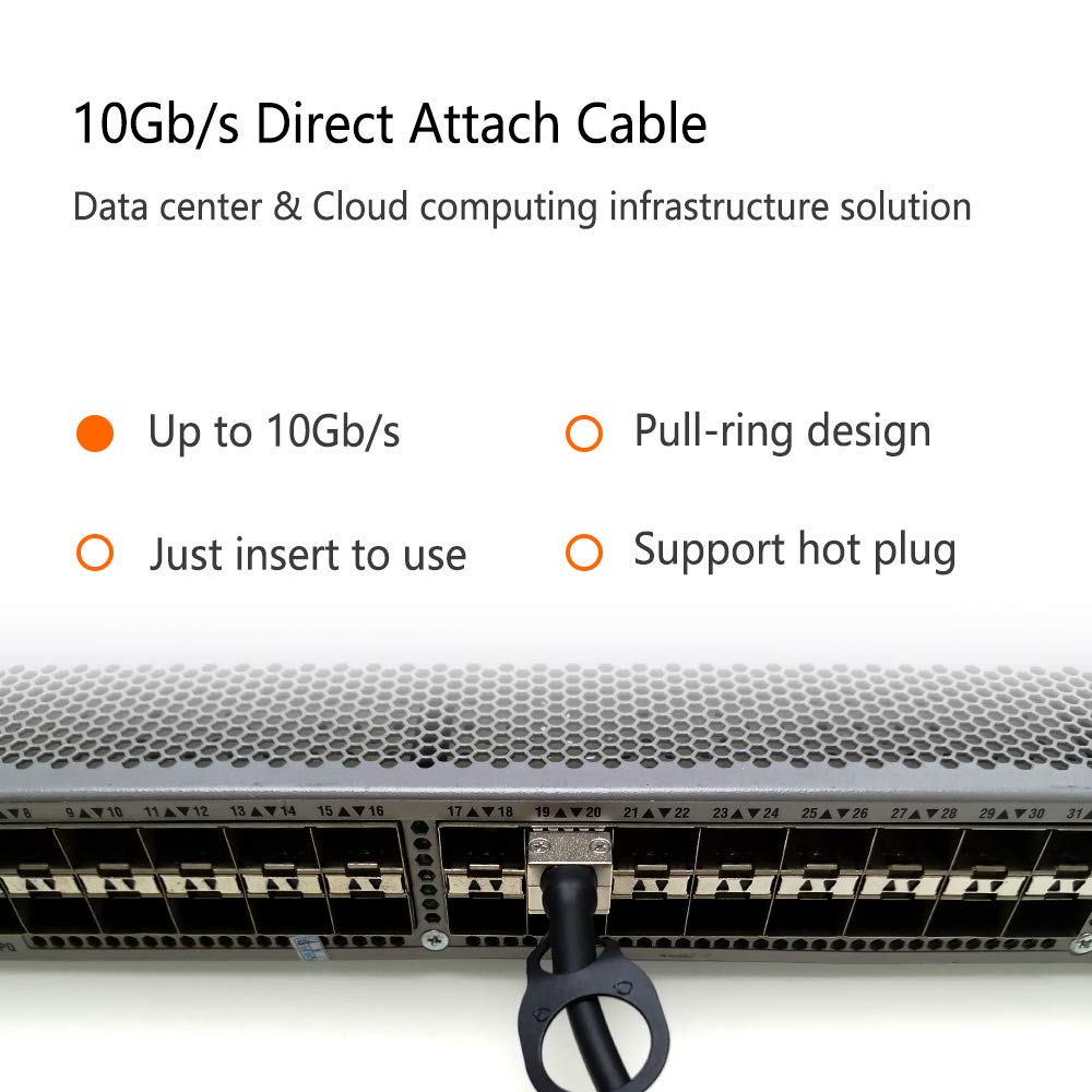 6COM 10G SFP+ DAC Cable, 1 M (3.3ft) Passive Twinax Cable, Direct Attach Copper, SFP+ to SFP+, 10GBASE-CU Cable for Cisco, Ubiquiti, D-Link, Supermicro, Netgear, Mikrotik, 1 Meter