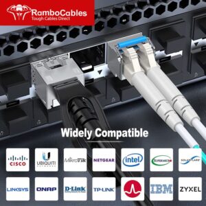 RamboCables SFP+ DAC Cable, (9.8ft/3m) 10G SFP+ Twinax Cable, Direct Attach Copper Passive Cable,for Cisco SFP-H10GB-CU3M, Meraki,Ubiquiti UniFi and More, Length Options: 0.3m-7m