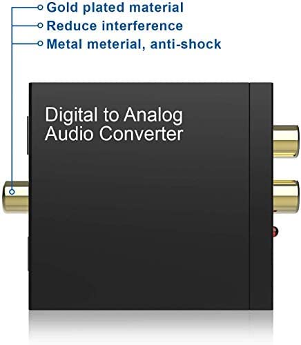 DAC 192KHz Digital to Analog Audio Converter, Optical to RCA Adapter with Optical Coaxial Cable, Toslink Optical to 3.5mm Adapter for PS4 HD DVD Home Cinema Systems