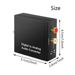 192KHz Digital to Analog Audio Converter, Xafissy Optical to RCA Converter with Optical Coaxial Cable 3.5mm Jack DAC for TV DVD PS3 Amp Receiver Speaker