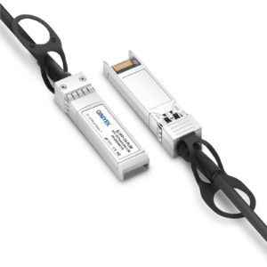 qiniyek 10g sfp+ dac twinax cable 0.5m (1.6ft), direct attach copper(dac) passive cable, compatible with cisco sfp-h10gb-cu0.5m, ubiquiti unifi, supermicro, netgear, mikrotik,1 pack