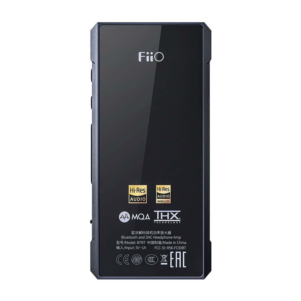 FiiO BTR7 Headphone Amp Bluetooth Receiver High Resolution Portable DAC Supports MQA/LDAC/aptX HD 384K/32Bit DSD256 for Phone/PC/Car/Home Audio(Titanium)