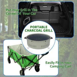 12 Inch Portable Charcoal Small/Mini Grill with folding legs for Outdoor Cooking Barbecue Camping BBQ