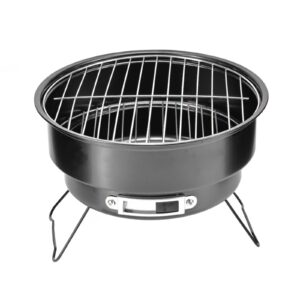 10" portable round barbecue bbq charcoal grill with handle for outdoor home kitchen bbq picnic camping