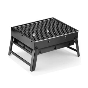 folding portable barbecue charcoal grill, barbecue desk tabletop outdoor stainless steel smoker bbq for outdoor cooking camping picnics beach