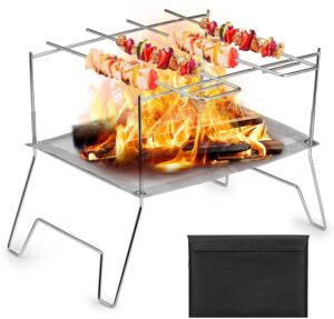 camp grill collapsible barbecue grill outdoor stainless steel firewood stand mini grill portable charcoal camping stove picnic tool for bbq use (size : type 1)