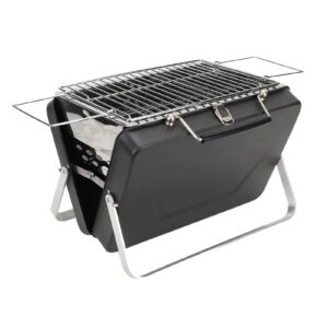 portable charcoal bbq grill, portable charcoal grill high temperature resistant easy installation mini for backyard picnic (black)