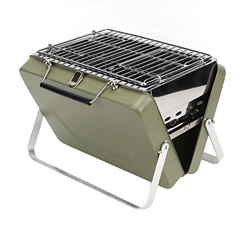 Portable Charcoal Grill, Portable Charcoal Grill Non Stick Mini High Temperature Resistant For Outdoor Cooking (Green)