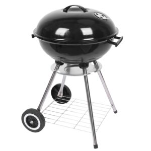 vasitelan charcoal grill 18 inch for outdoor cooking bbq barbecue coal kettle bowl grill portable heavy duty round with wheels for patio backyard camping