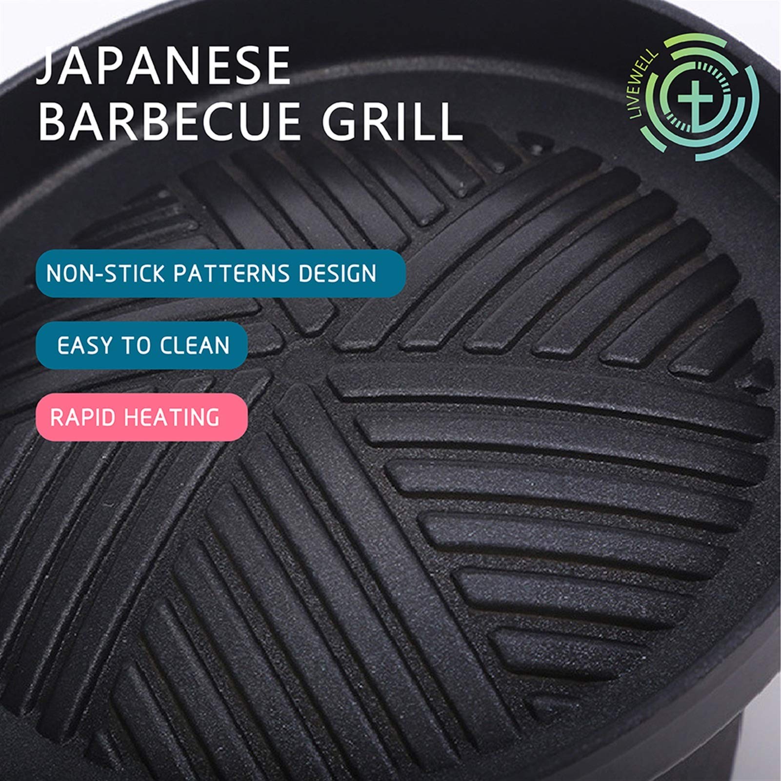 Barbecue Grill/Charcoal Grill Mini Japanese Style BBQ Grill Portable Tabletop ​Barbecue Stove ​with Wooden Base Suitable for 1-2 People for Yakiniku, Robata, Yakitori, Takoyak Charcoal Barbecue Grill