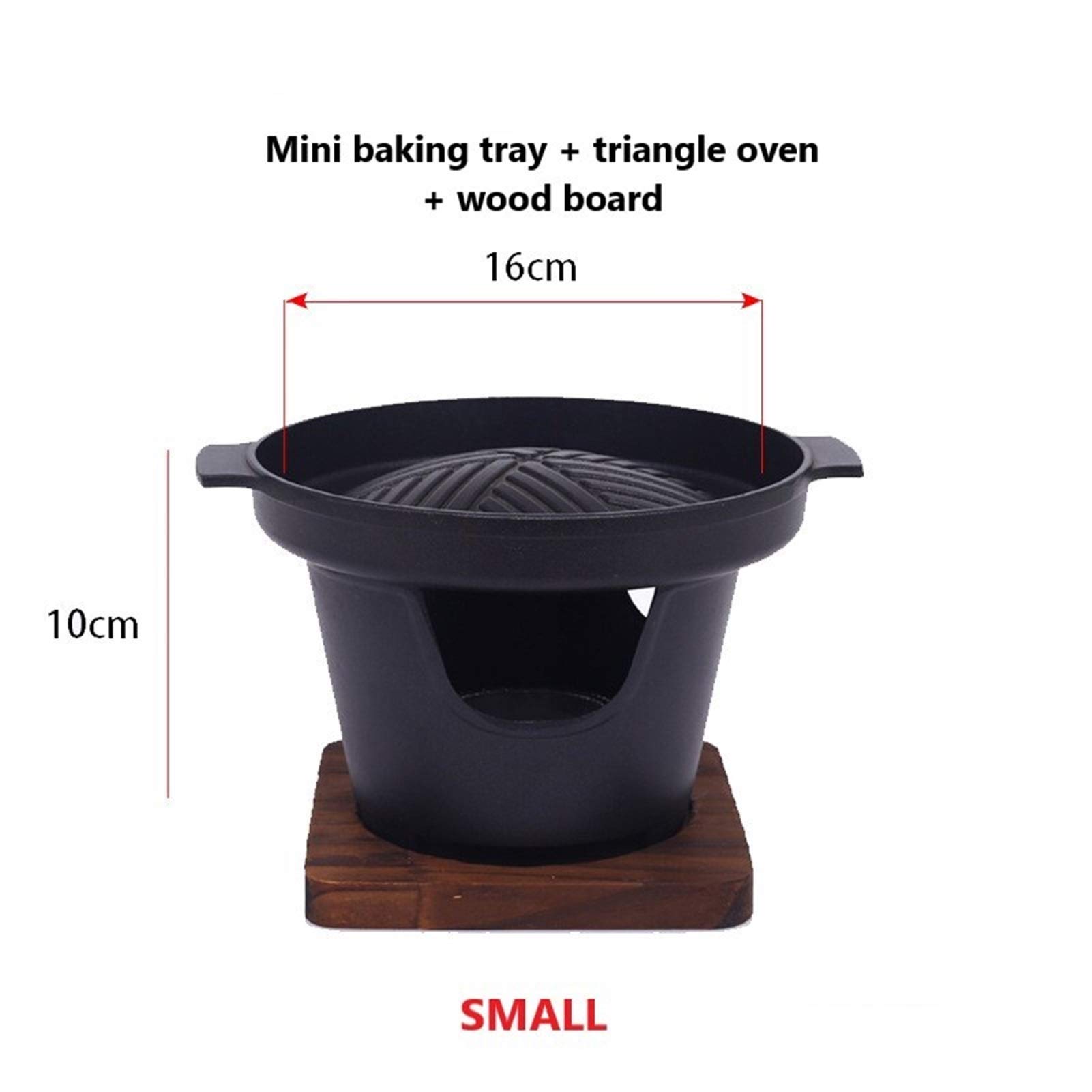 Barbecue Grill/Charcoal Grill Mini Japanese Style BBQ Grill Portable Tabletop ​Barbecue Stove ​with Wooden Base Suitable for 1-2 People for Yakiniku, Robata, Yakitori, Takoyak Charcoal Barbecue Grill