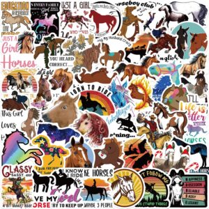 50Pcs Pack Horse Stickers Horse Style PVC Waterproof Vinyl Stickers Decals for Decor Party Car Laptops Water Bottle Helmet Refrigerator Stickers