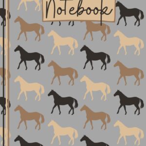 Horse Notebook: Cute Horse Lined Journal, Adorable Equestrian Gift, The Perfect Novelty Horse Gift for a Horse or Pony Rider - Grey