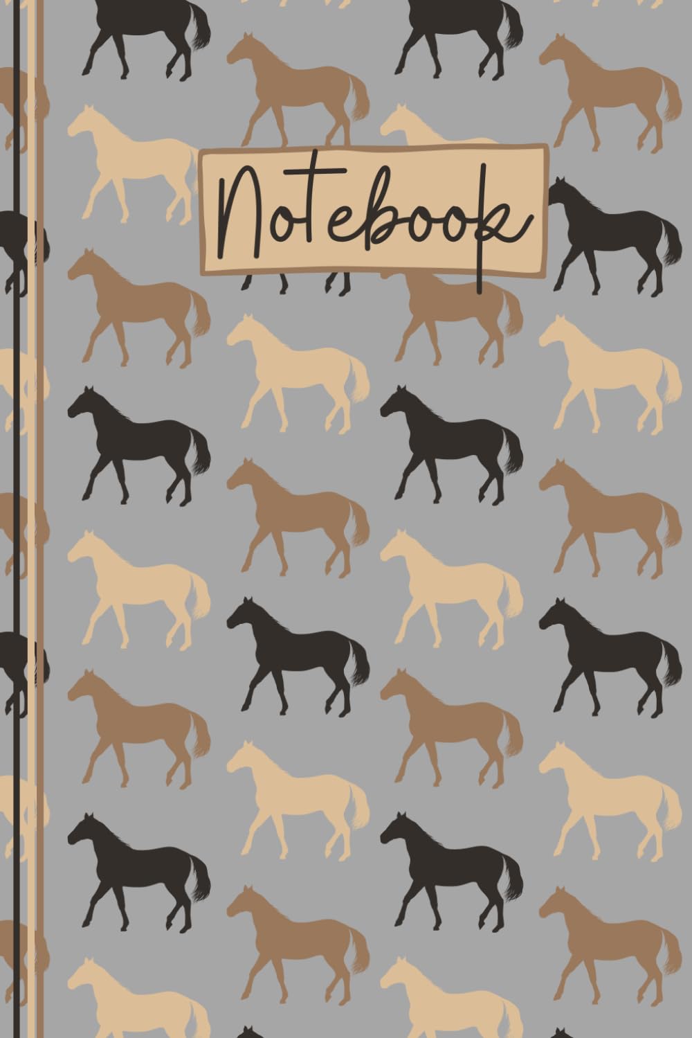 Horse Notebook: Cute Horse Lined Journal, Adorable Equestrian Gift, The Perfect Novelty Horse Gift for a Horse or Pony Rider - Grey