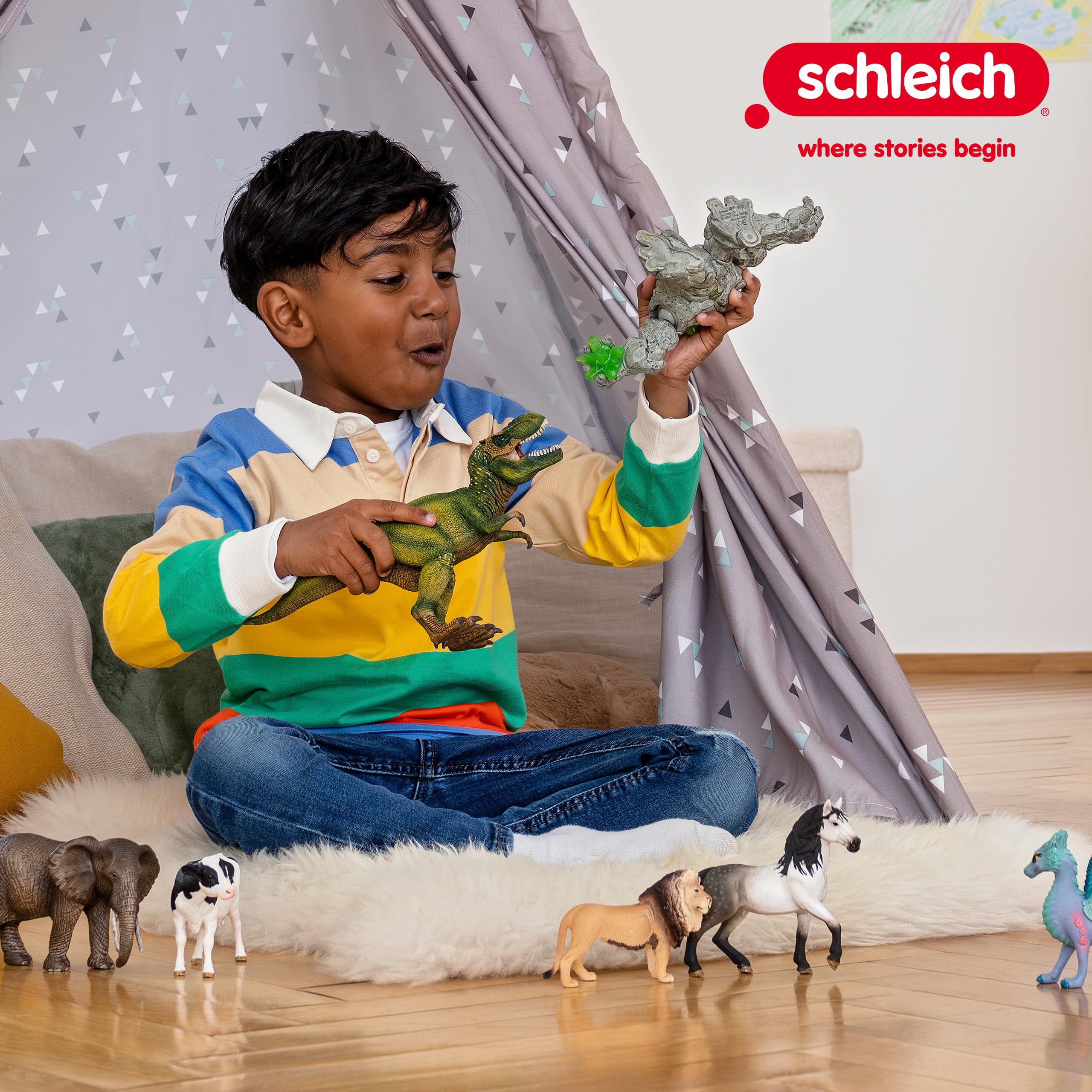 Schleich Horse Club — 34-Piece Stall Playset, Stable Play Set Extension with Mare and Foal Figurines, Toys for Girls & Boys Ages 5+