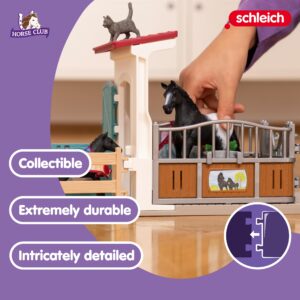 Schleich Horse Club — 34-Piece Stall Playset, Stable Play Set Extension with Mare and Foal Figurines, Toys for Girls & Boys Ages 5+