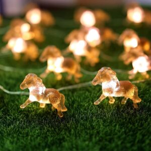 jashika horse fairy string lights cute pony decorative lights 20 leds night light 8.5ft battery operated with remote for bedroom farmhouse home holiday thanksgiving decoration