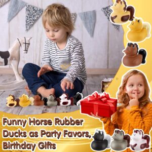 Hungdao 24 Pcs Horse Rubber Duck 2.36 Inch Bucking Horse Ducks Small Ducks Pool Float Bath Decor Gift for Horse racing festival Boys Girls Classroom Prizes Baby Shower Party Favors