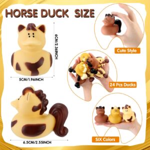 Hungdao 24 Pcs Horse Rubber Duck 2.36 Inch Bucking Horse Ducks Small Ducks Pool Float Bath Decor Gift for Horse racing festival Boys Girls Classroom Prizes Baby Shower Party Favors