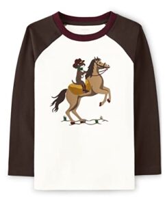 gymboree boys and toddler embroidered graphic long sleeve raglan t-shirts, county horse, 5t