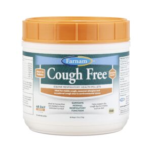 farnam cough free horse cough supplement pellets, provides respiratory support for horses w/seasonal allergies or stable cough, 1.75 lb, 48 day supply