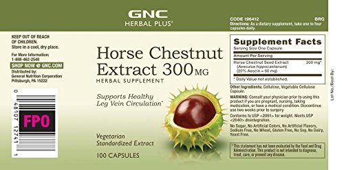 GNC Herbal Plus Horse Chestnut Extract 300mg 100 capsules