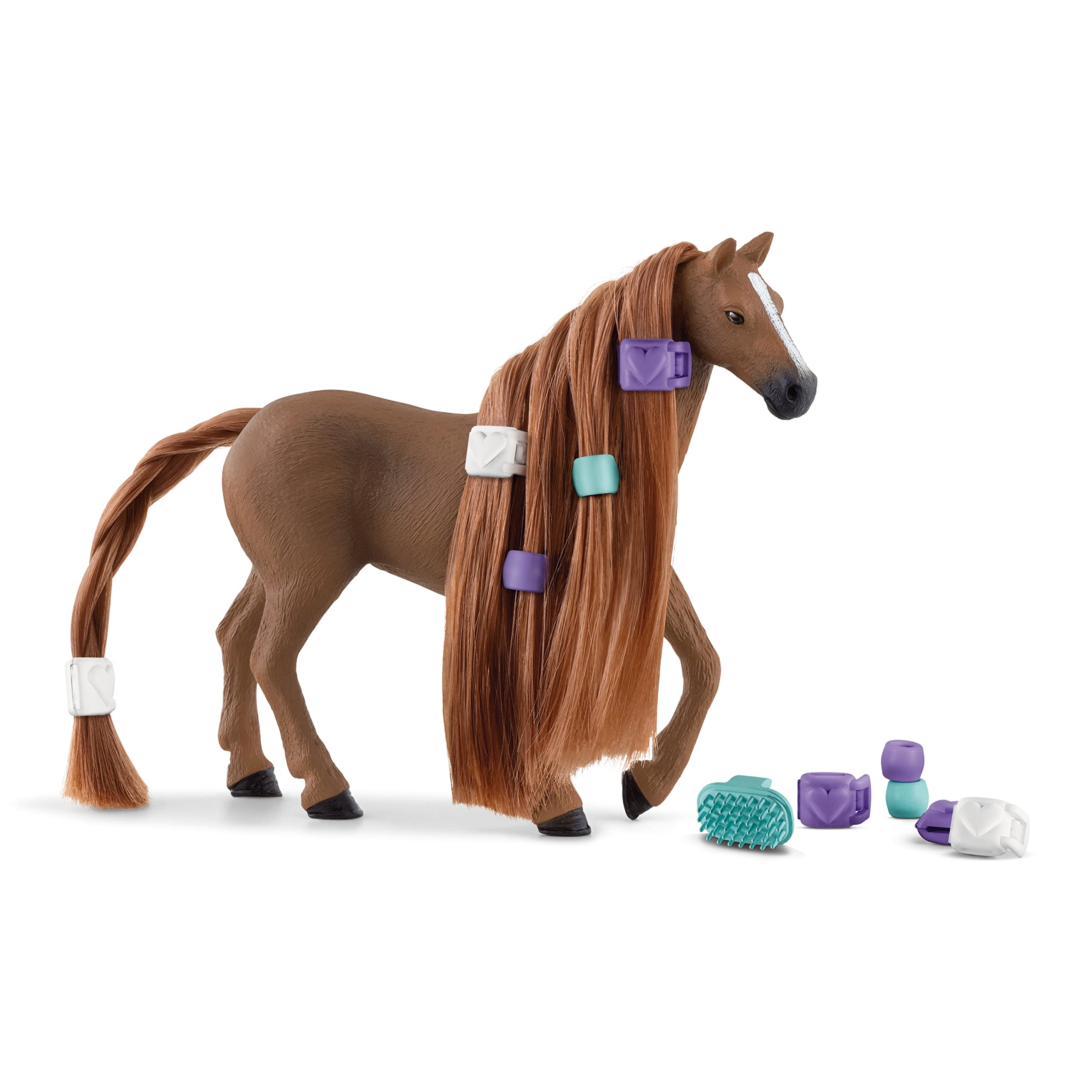 Schleich Horse Club Sofia's Beauties English Thoroughbred Mare Playset - Realistic Toy Figure with Brushable Hair and Accessories, Fun and Imaginative Play for Boys and Girls, Gift for Kids Ages 5+