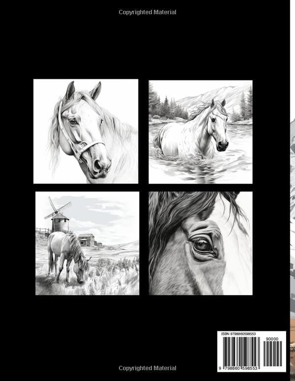 HORSES: Relaxation Coloring Book for Adults & Teens